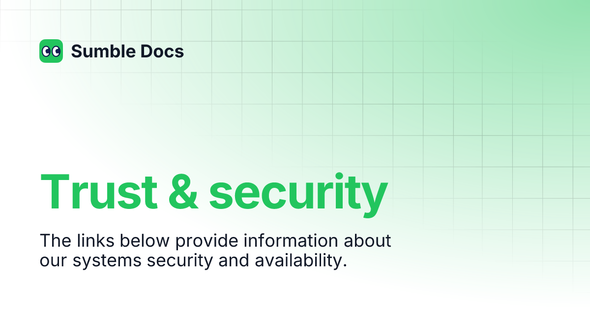 Trust & security | Sumble Docs