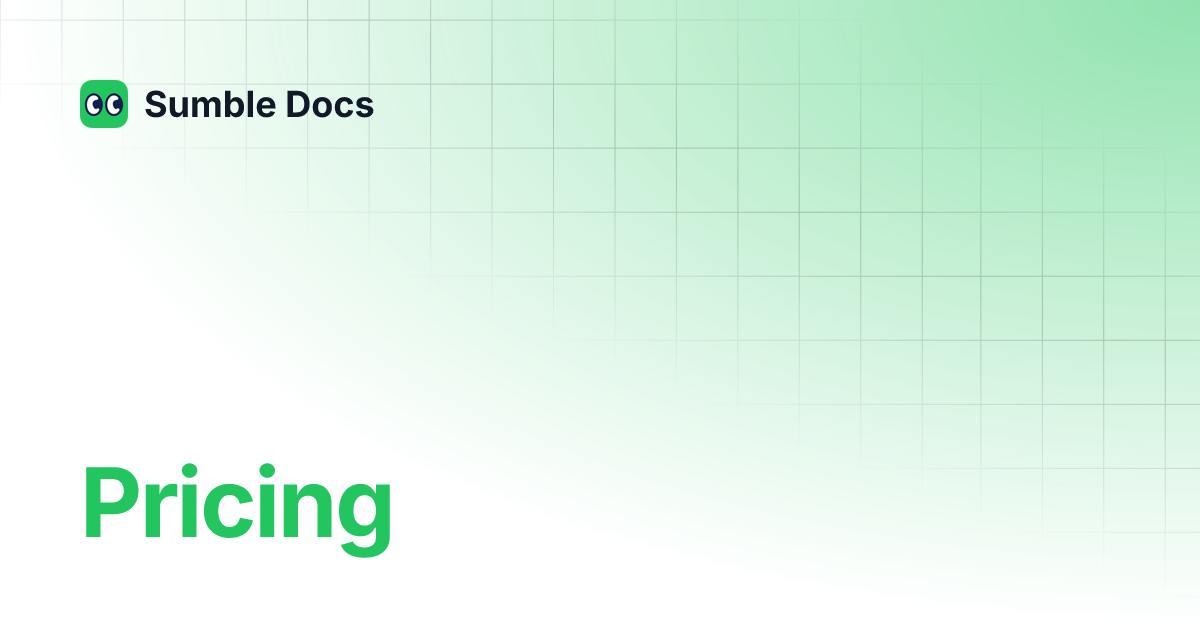 Pricing | Sumble Docs